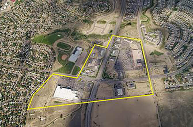 Mixed-use property in Fountain, Colorado The Markets at Mesa Ridge.